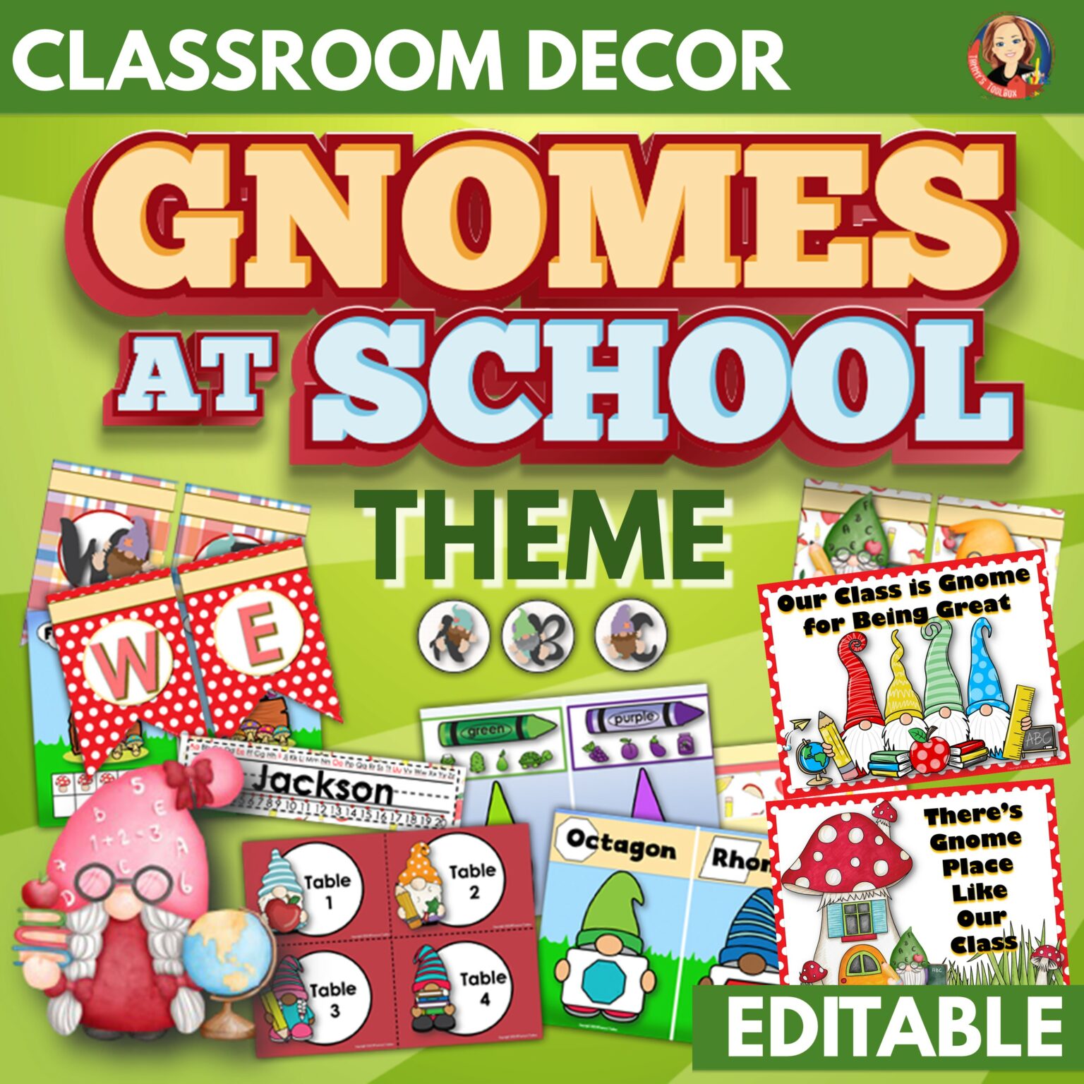 Gnome Theme Classroom Decor Set - Made By Teachers
