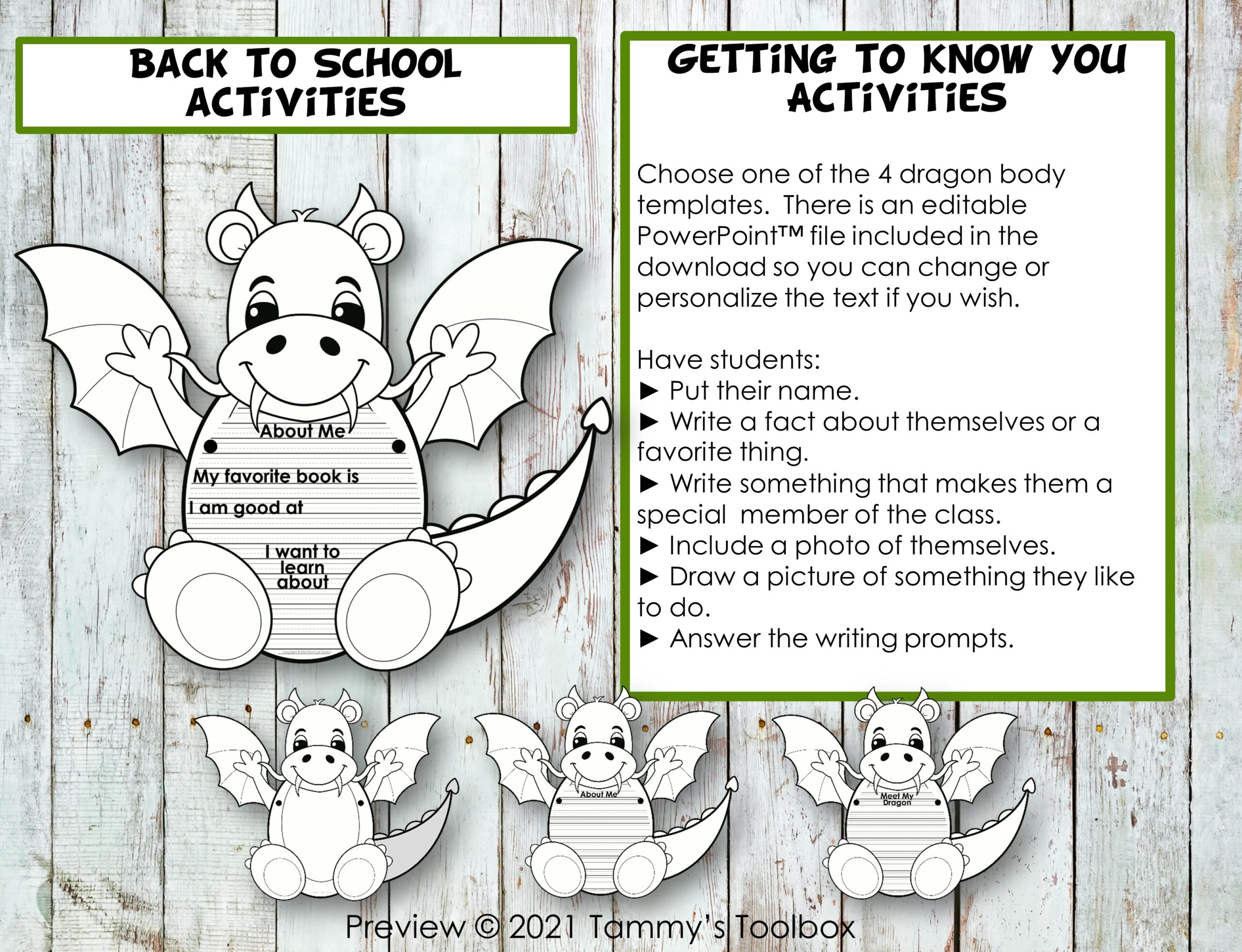 Build a Dragon Back to School Craft - Made By Teachers