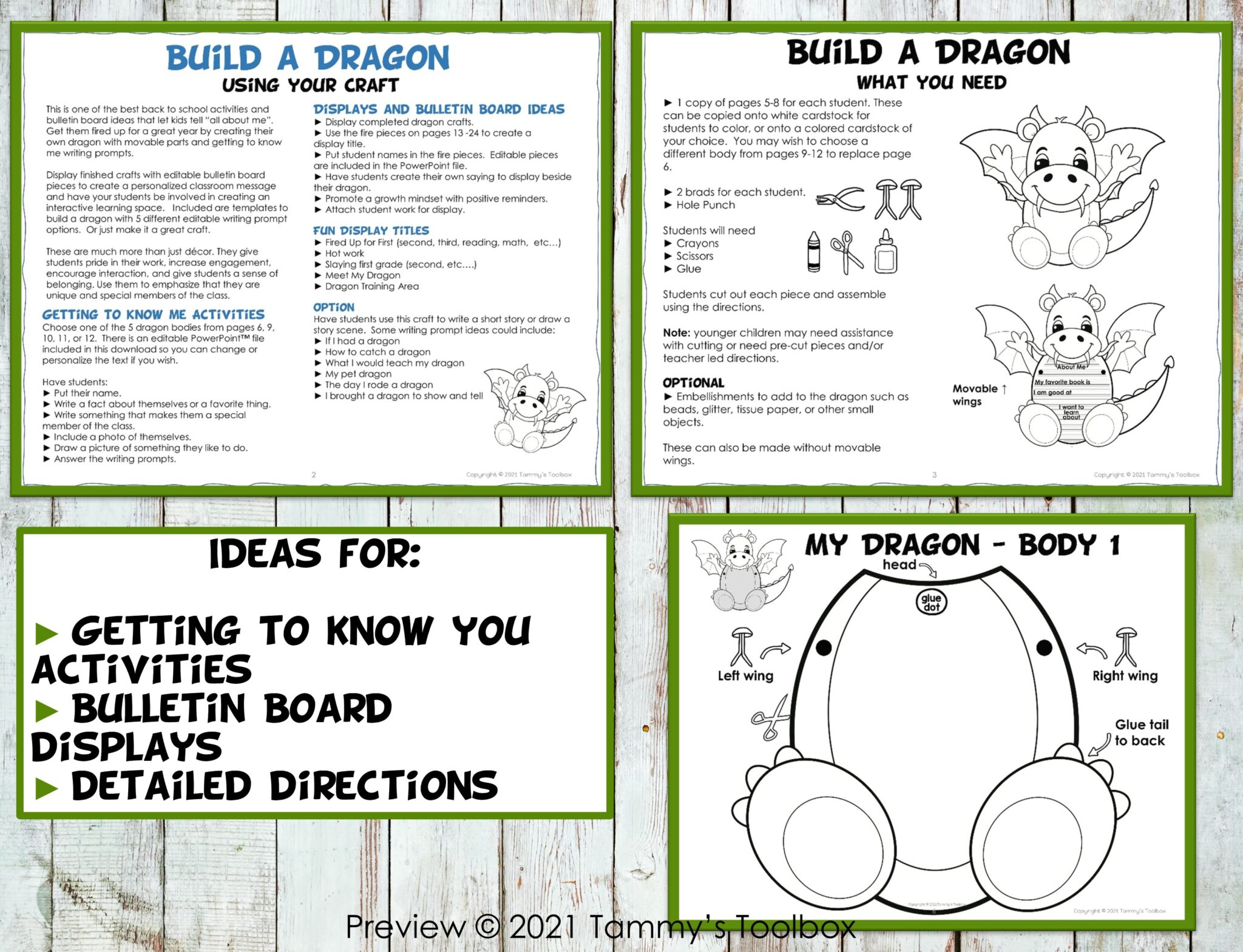 Build a Dragon Back to School Craft - Made By Teachers