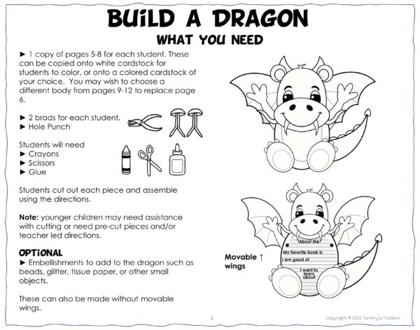 Build a Dragon Back to School Craft - Made By Teachers