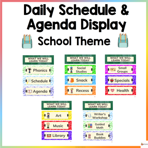 Schedule Card Labels and Daily Agenda Reminders Classroom Display ...