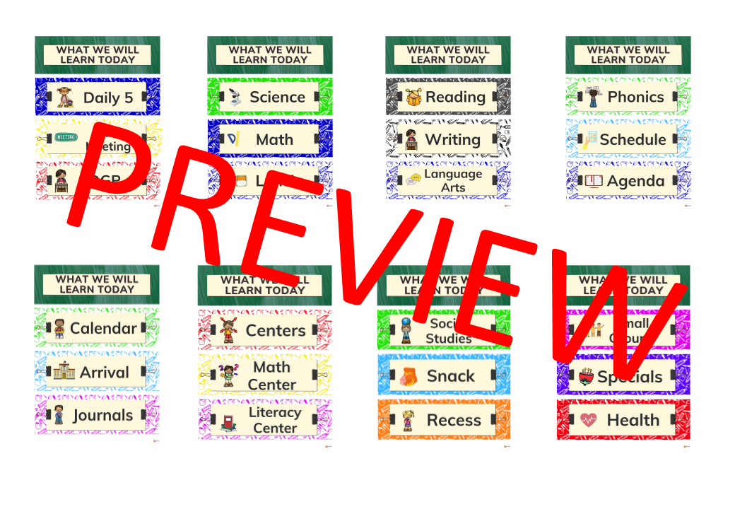 Schedule Card Labels and Daily Agenda Reminders Classroom Display ...
