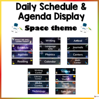 Schedule Card Labels and Daily Agenda Reminders Classroom Display Space ...