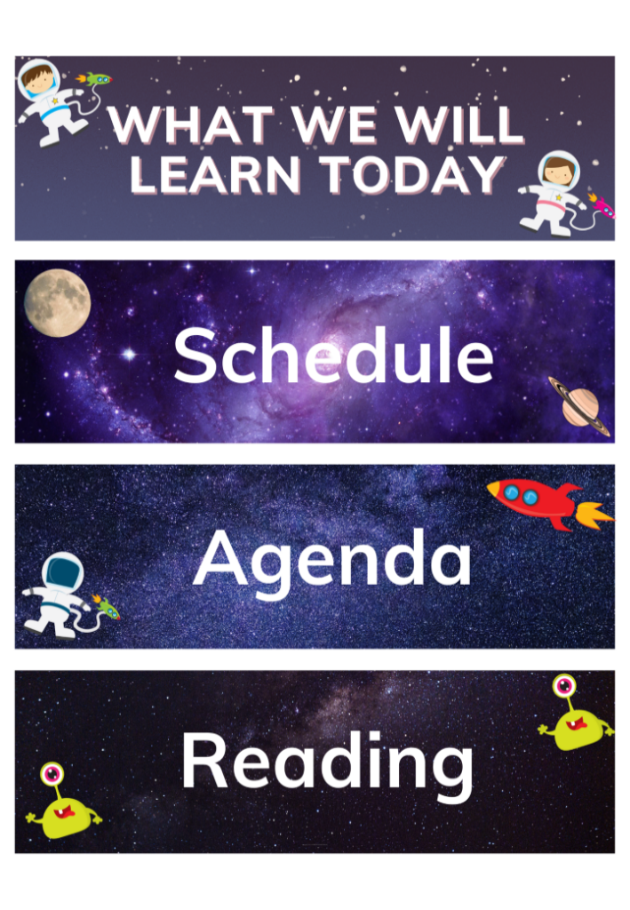 Schedule Card Labels and Daily Agenda Reminders Classroom Display Space ...