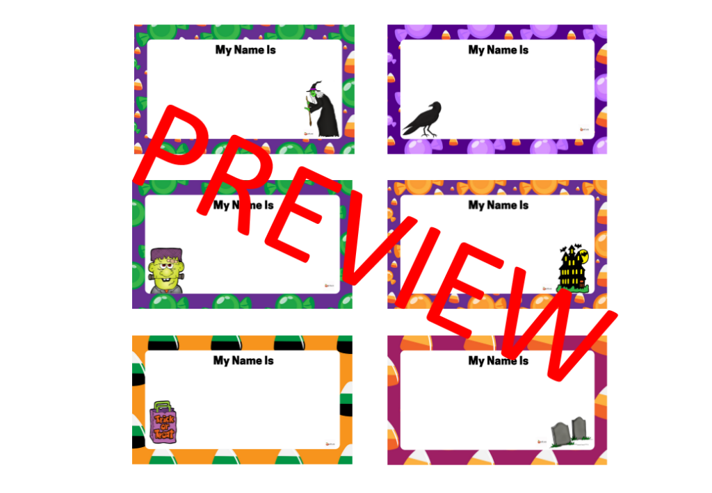 Editable Student Name Tags Halloween Theme | Made By Teachers