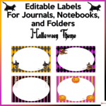 Editable Labels for Journals, Notebooks, and Folders Halloween Theme ...