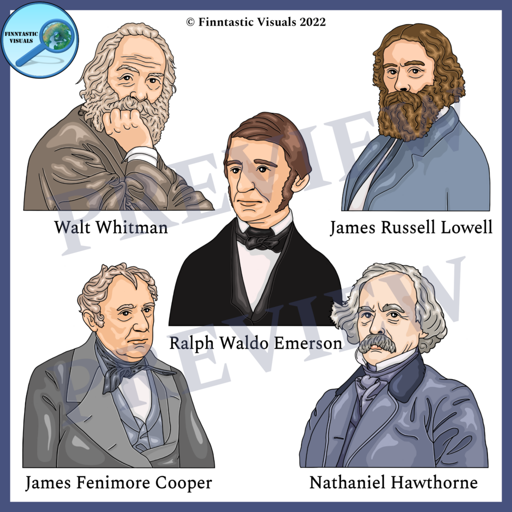 19th Century American Writers Clip Art Vol 1 | Made By Teachers