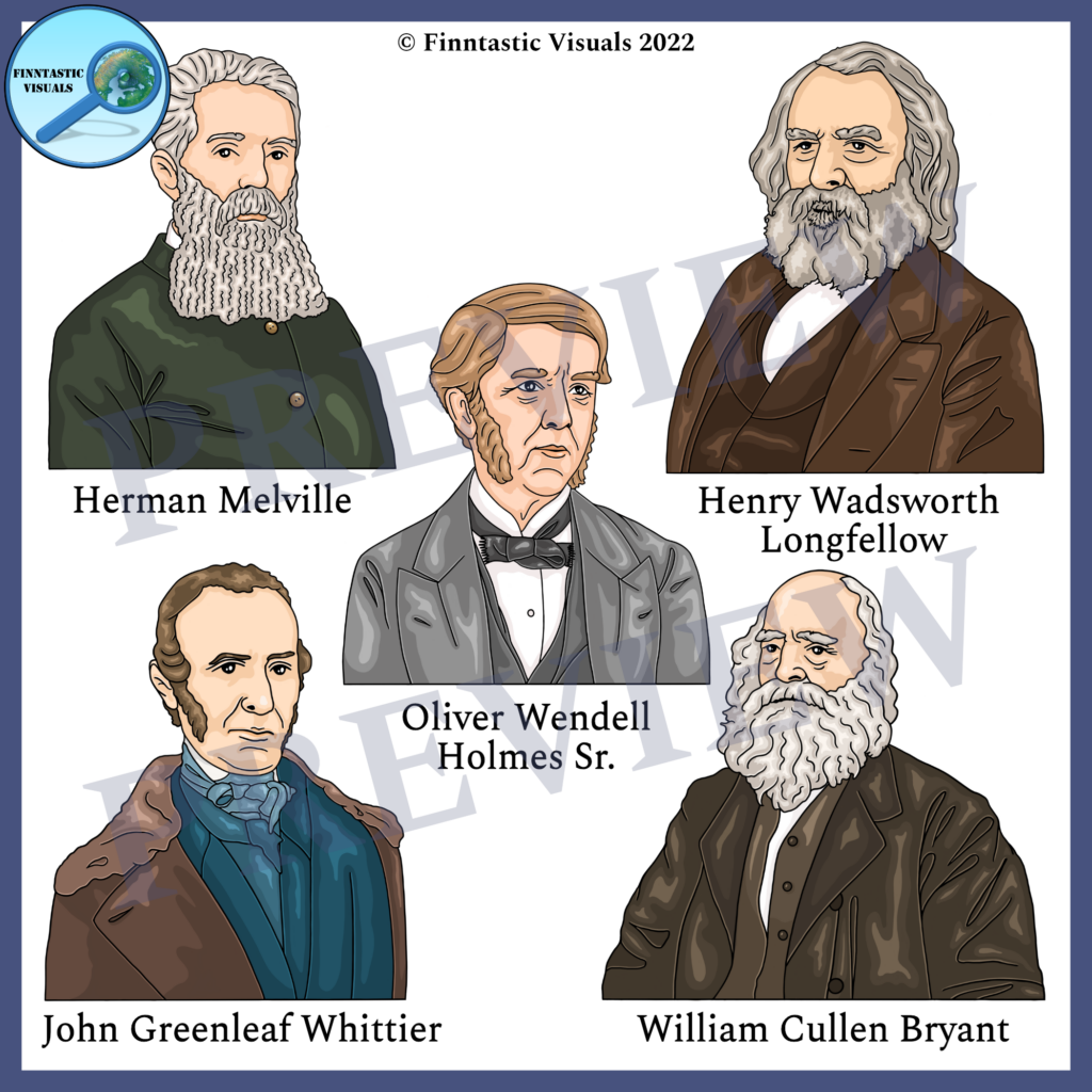 19th Century American Writers Clip Art Vol 1 | Made By Teachers