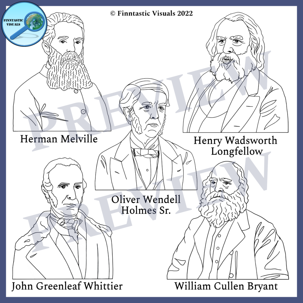 19th Century American Writers Clip Art Vol 1 | Made By Teachers