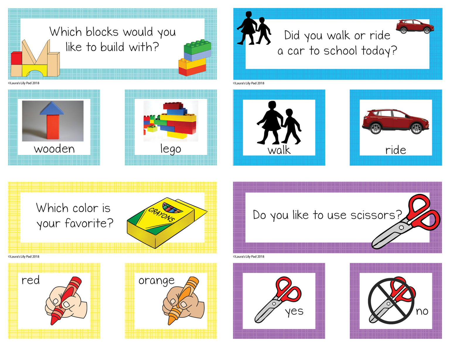 Question of the Day School, About Me, Senses, Transportation, Feelings ...