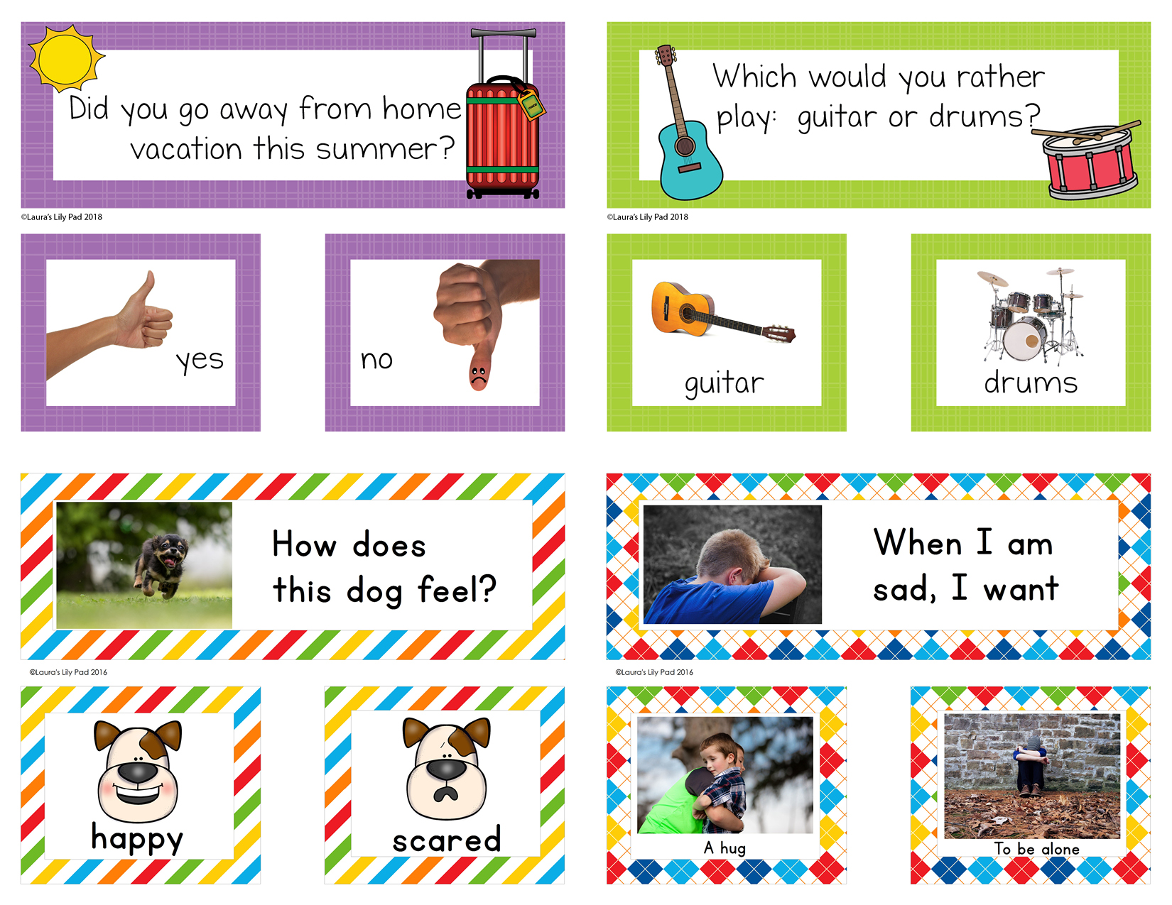 Question of the Day School, About Me, Senses, Transportation, Feelings ...