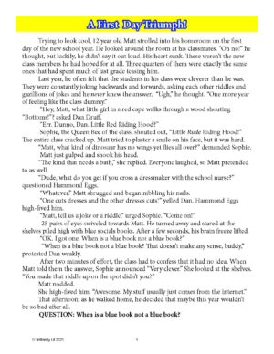 BACK TO SCHOOL BRAIN TEASER STORIES RIDDLES AND PUZZLES, grades 5-8 ...