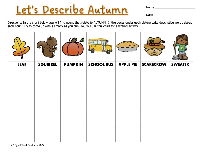Autumn Descriptive Writing Activities | Made By Teachers