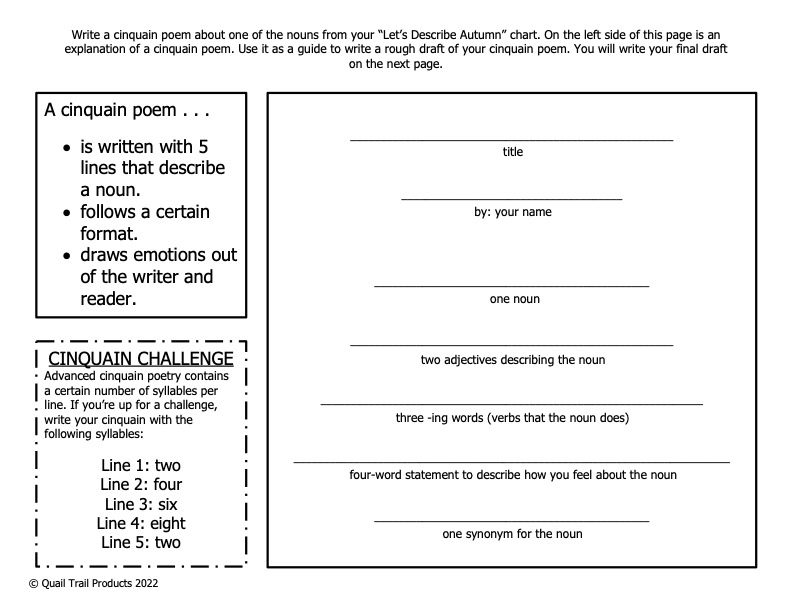 Autumn Descriptive Writing Activities Made By Teachers Autumn Descriptive Writing Activities Made By Teachers