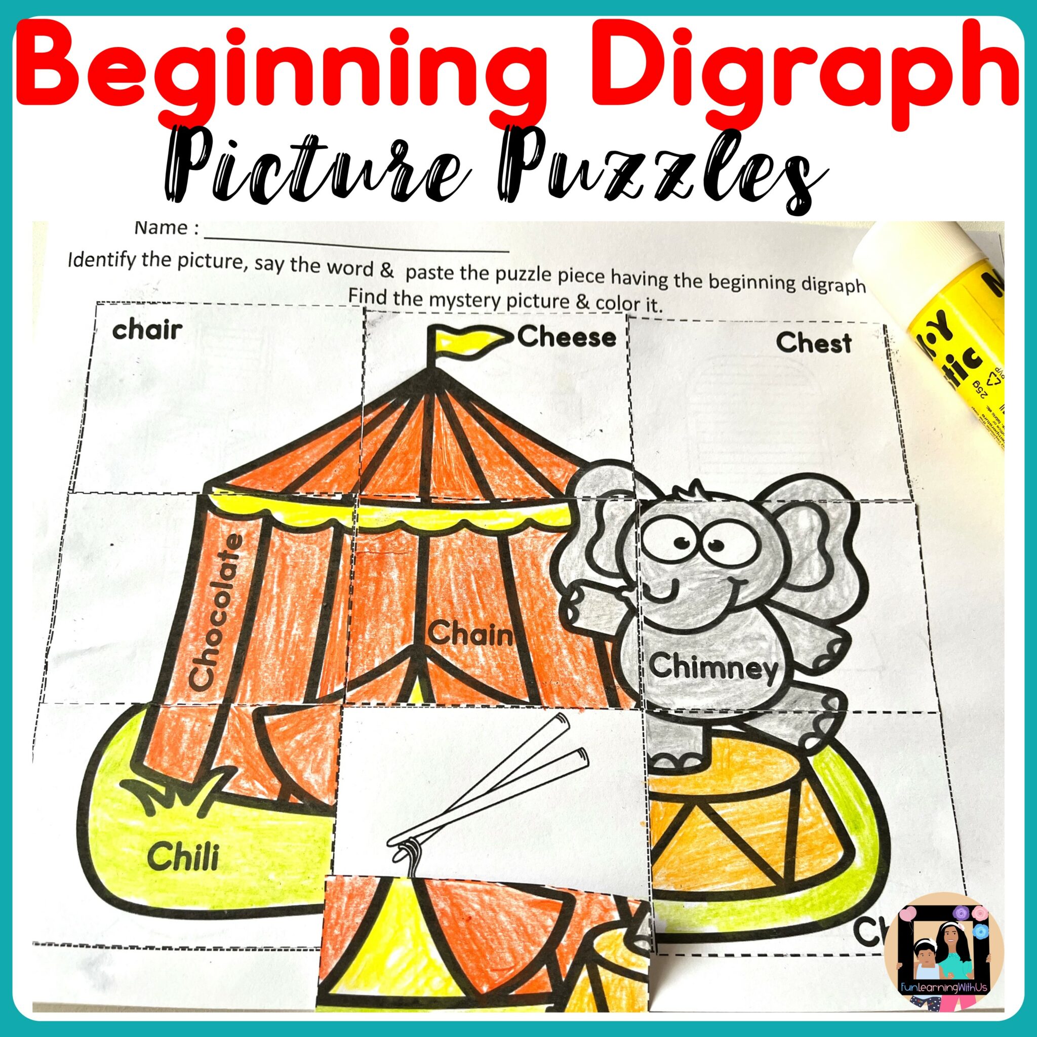 Beginning Digraph Picture Puzzles | Digraphs activities | Made By Teachers