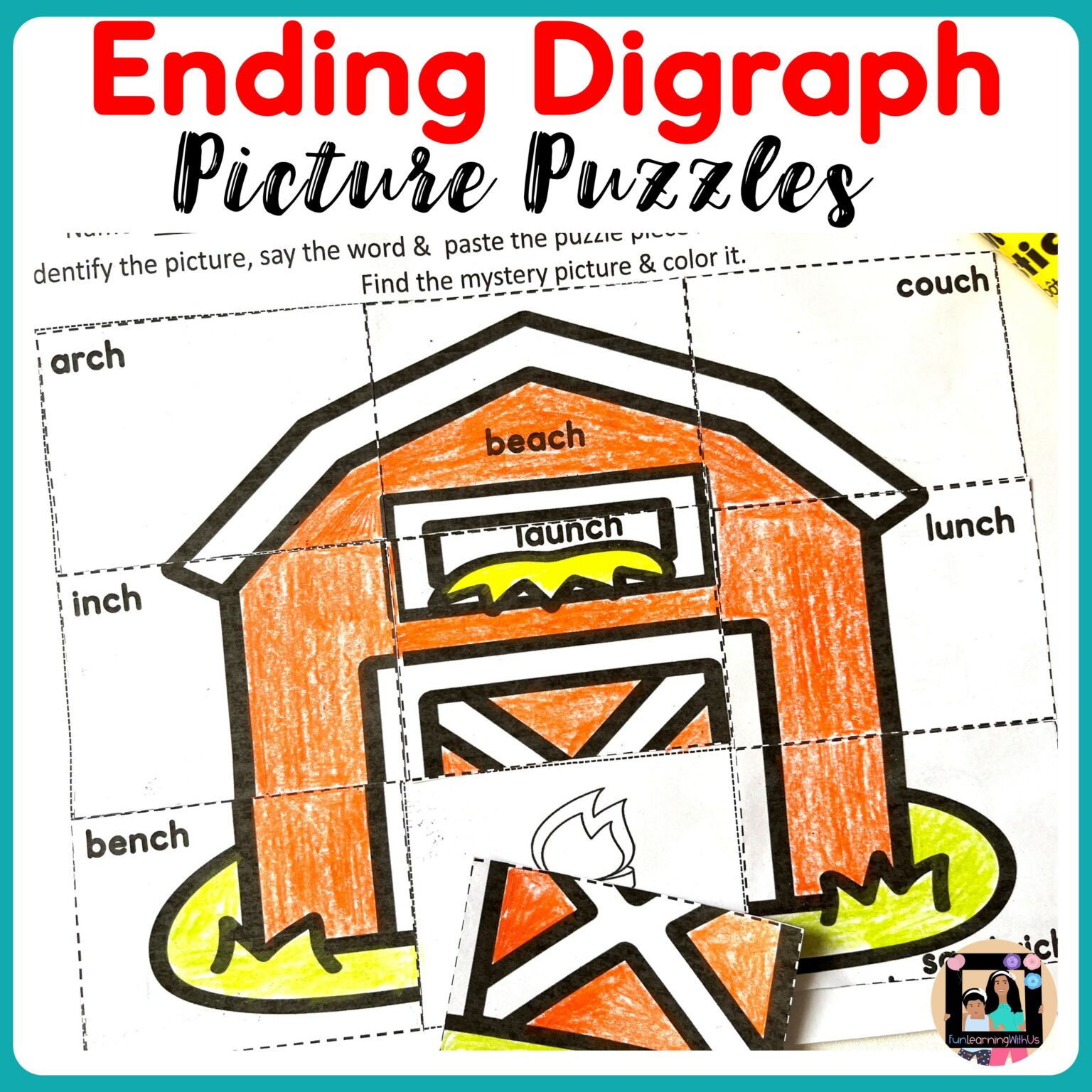 Ending Digraph Picture Puzzles | Digraphs activities - Made By Teachers