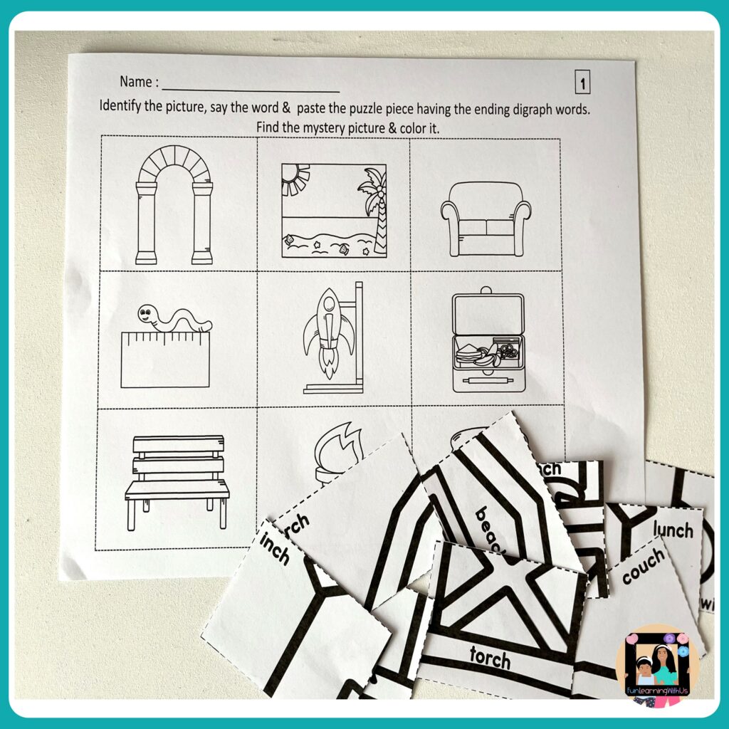 Ending Digraph Picture Puzzles | Digraphs activities | Made By Teachers