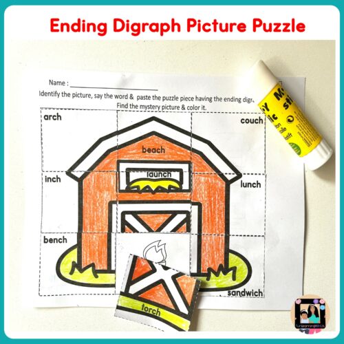 Beginning & Ending Digraphs Picture Puzzles Bundle | Made By Teachers