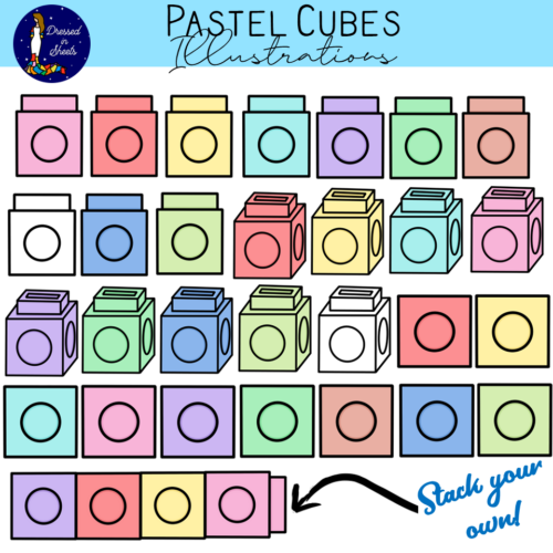Pastel Cubes Clip Art | Made By Teachers