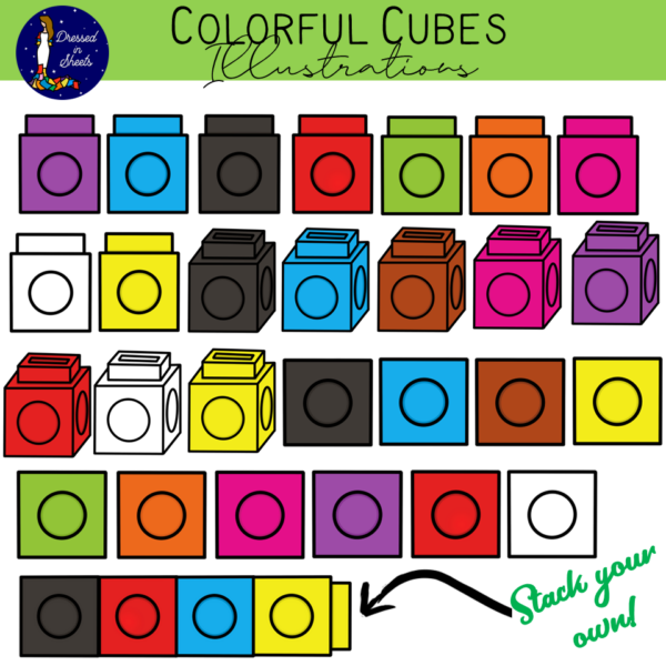 Colorful Cubes Clip Art - Made By Teachers