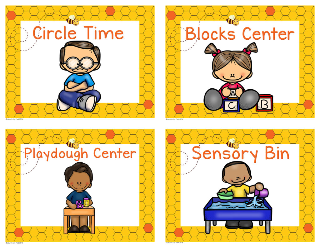 Preschool Centers Signs Busy Bee Hive | Made By Teachers