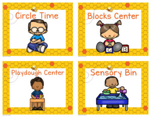 Preschool Centers Signs Busy Bee Hive - Made By Teachers