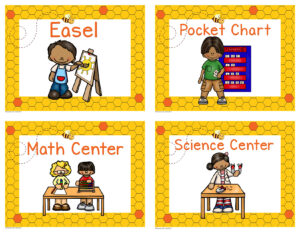 Preschool Centers Signs Busy Bee Hive - Made By Teachers