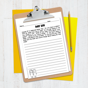 Creative Writing Prompts August | No Prep Printables | Prewriting ...