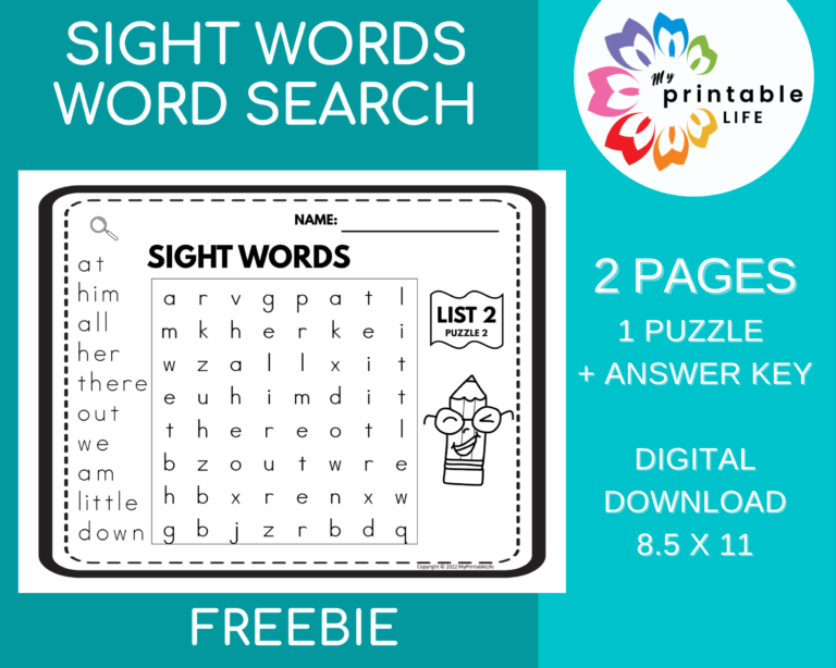 Dolch Sight Words Word Search Freebie - Made By Teachers