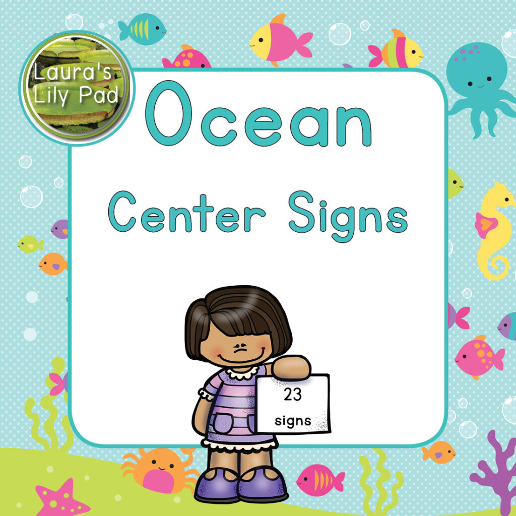 Centers Signs Ocean Life for Preschool, PreK, or Kindergarten | Made By ...