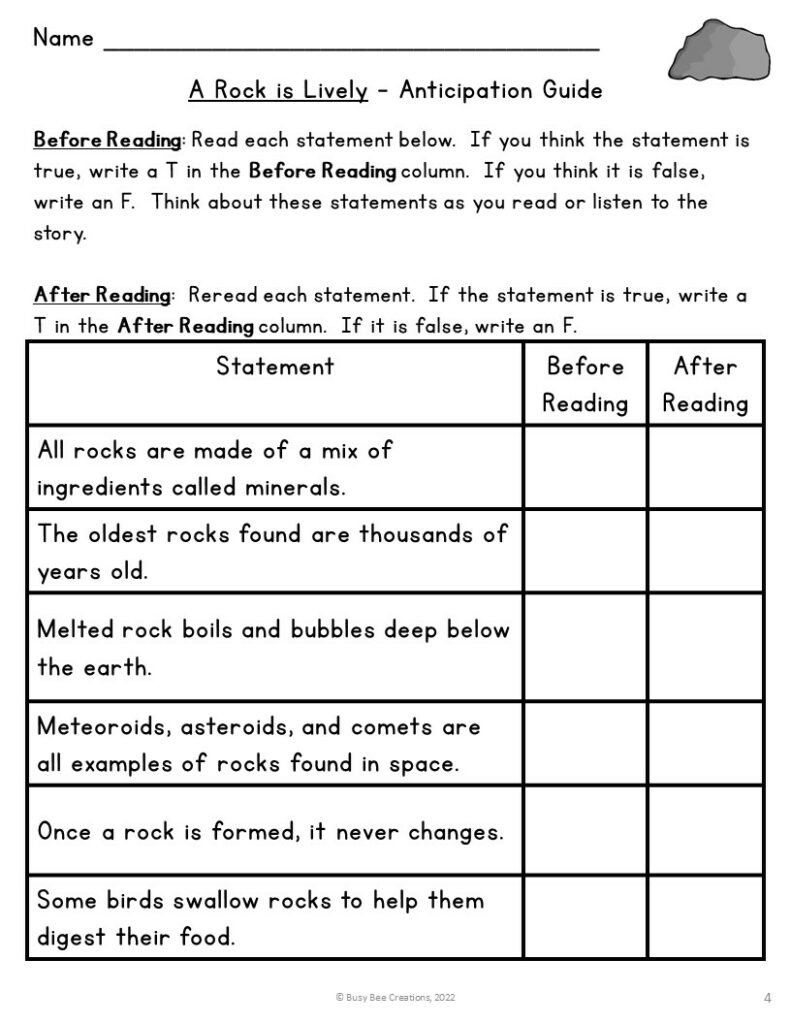 A Rock is Lively Story Resource - Made By Teachers