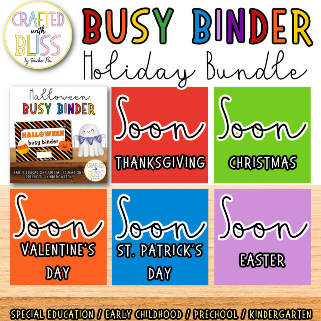 Holidays Busy Book/Binder Growing Bundle (SpEd, Toddler and Pre-K) Busy ...