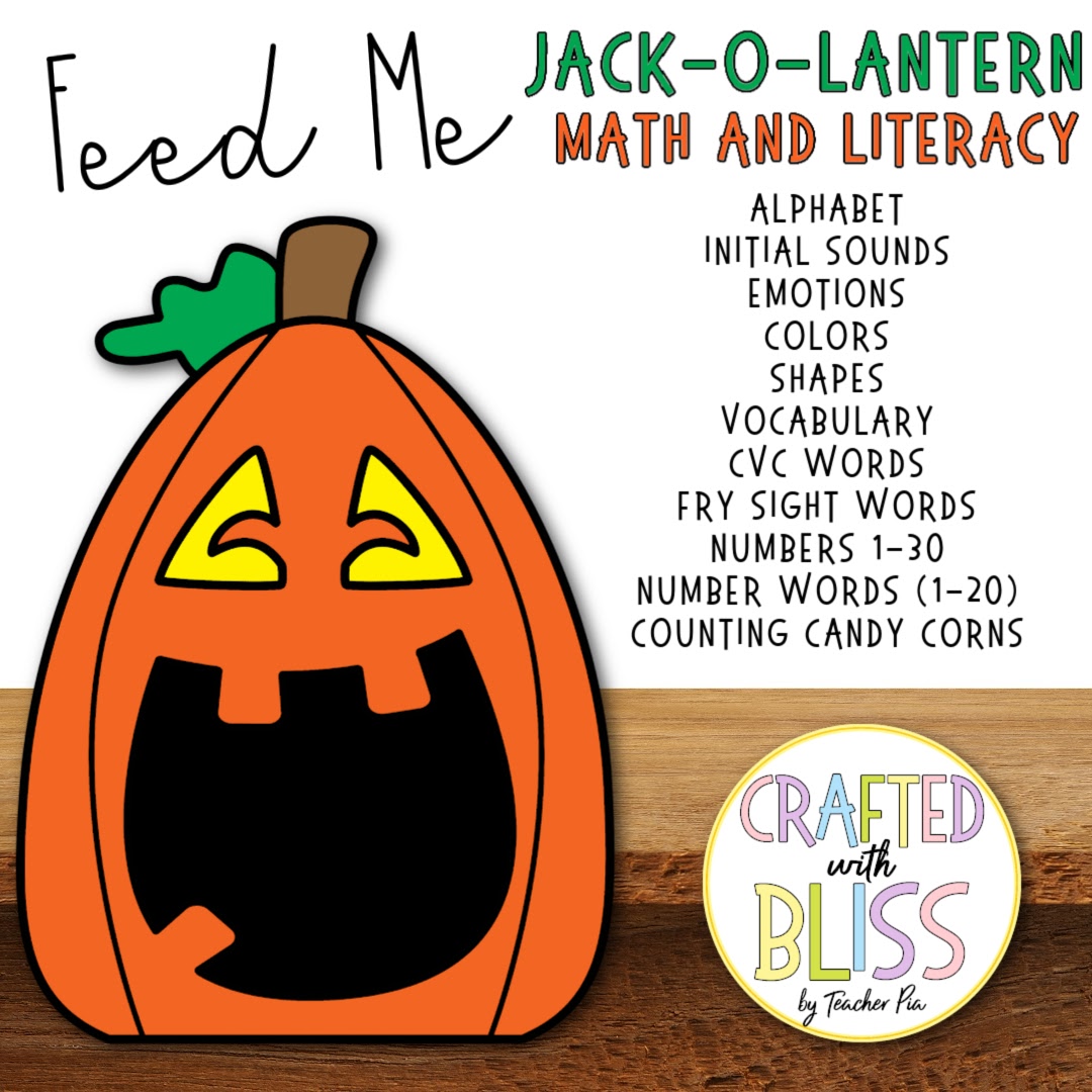 Feed Me Task Box Bundle Math Literacy(Preschool, Sped, Kindergarten, OT ...