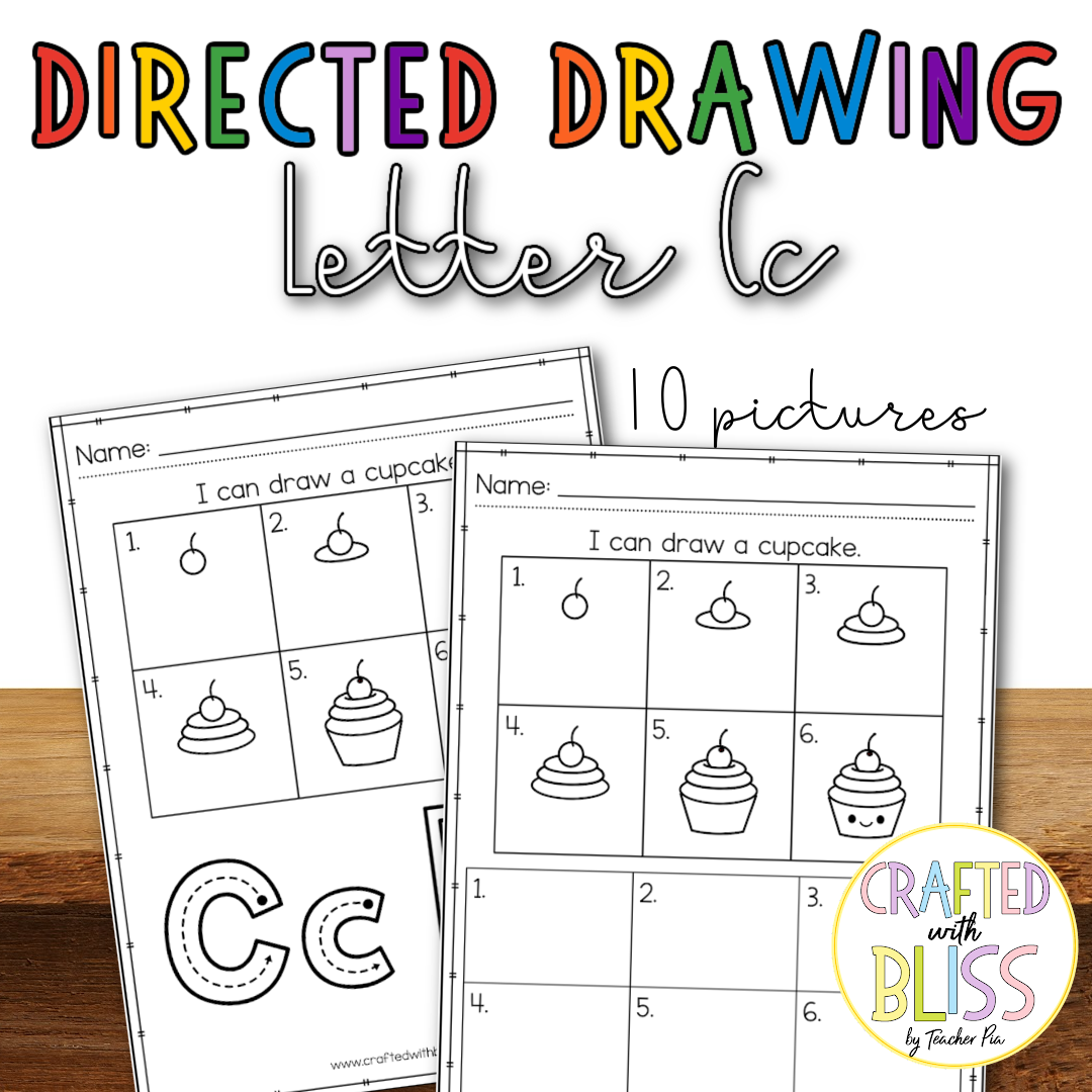 Directed Drawing Letter Cc Alphabet Worksheet Phonics Printable | Made ...