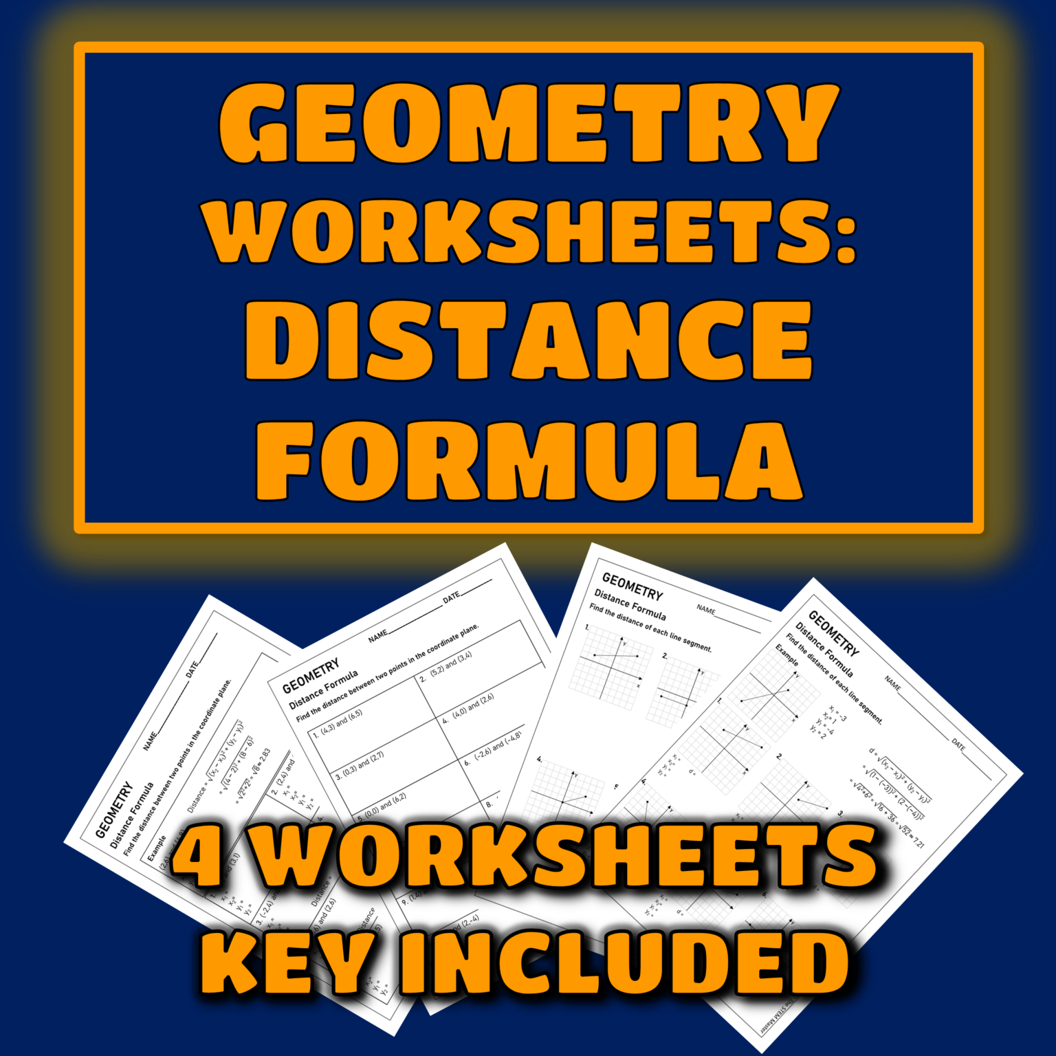 Distance Formula Worksheets 8.G.B.8 - Made By Teachers