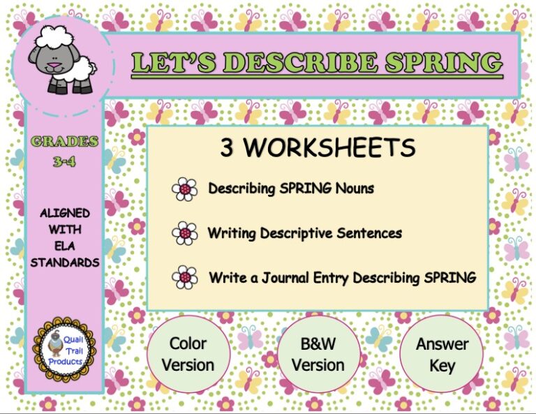 Spring Descriptive Writing Activities - Made By Teachers