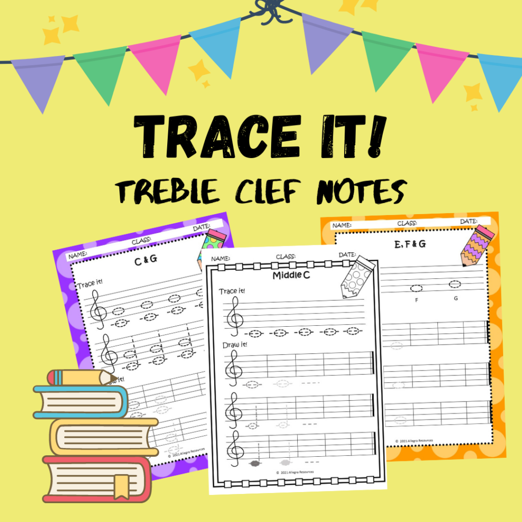 Trace it!- Music notation Worksheets- Bundle | Made By Teachers