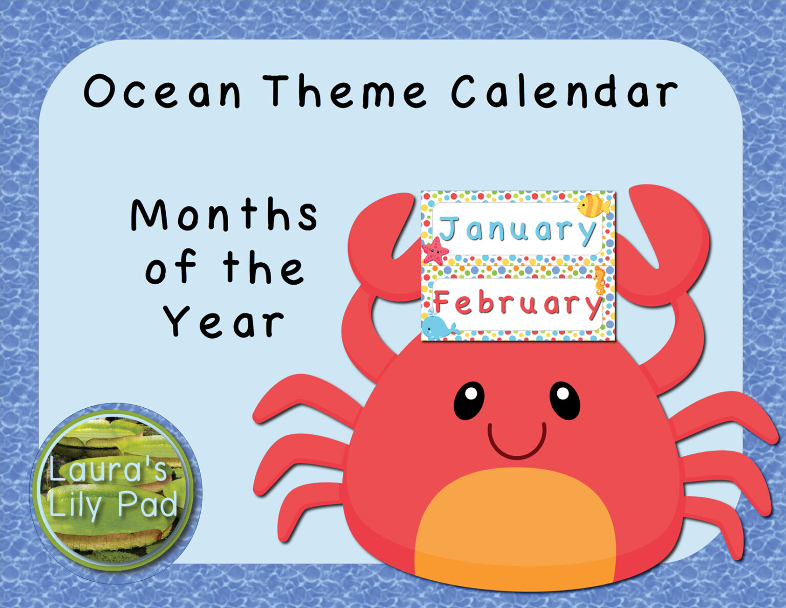 Ocean Theme Calendar Months of the Year - Made By Teachers