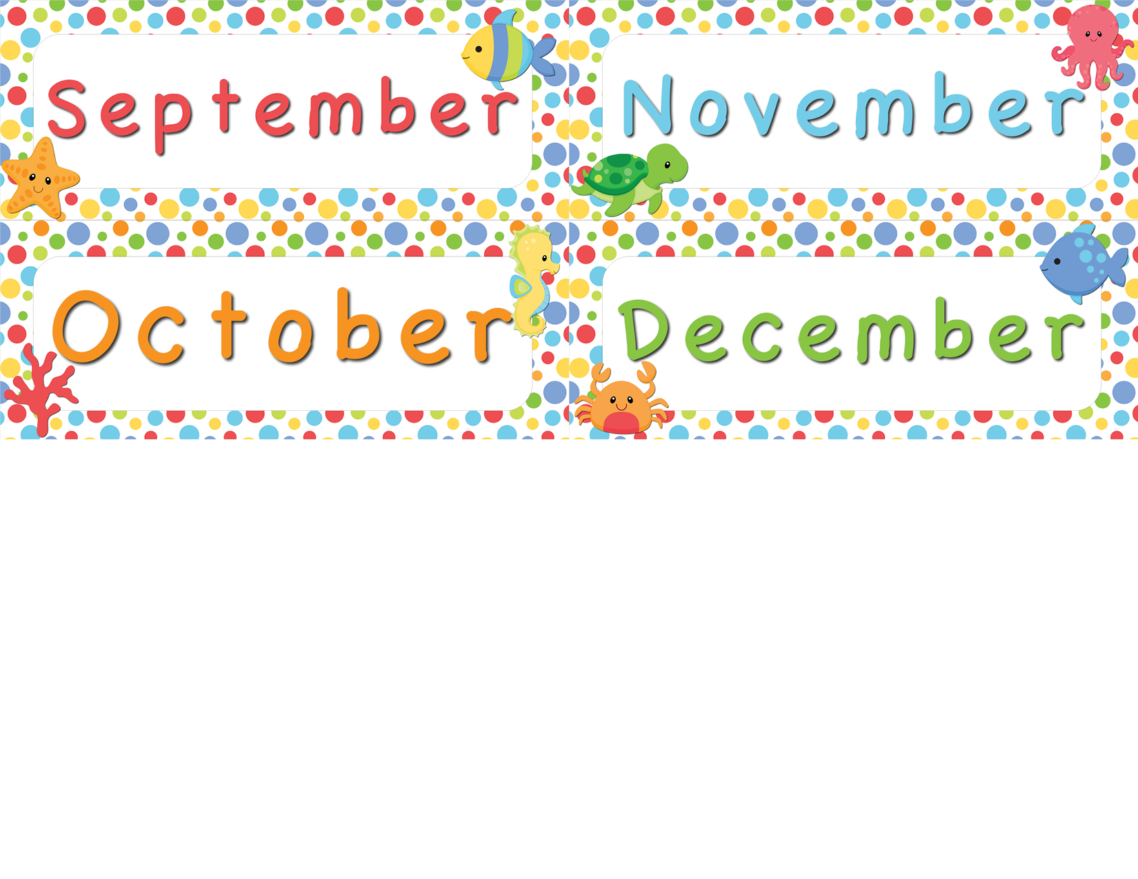 Ocean Theme Calendar Months of the Year | Made By Teachers