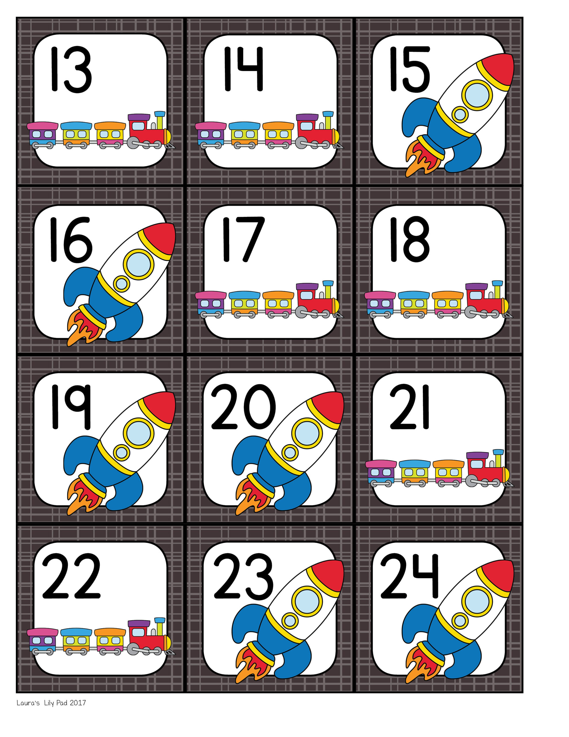 Calendar Number Cards Transportation Theme - Made By Teachers