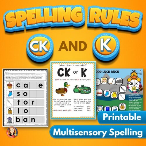 Spelling Rules - CK and K Rule Activities | Made By Teachers