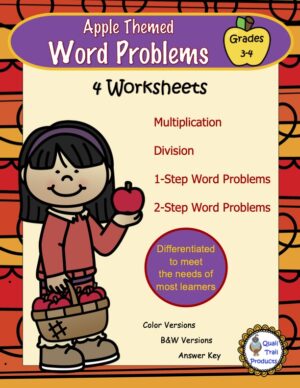 Word Problem Worksheets-Apple Theme | Made By Teachers