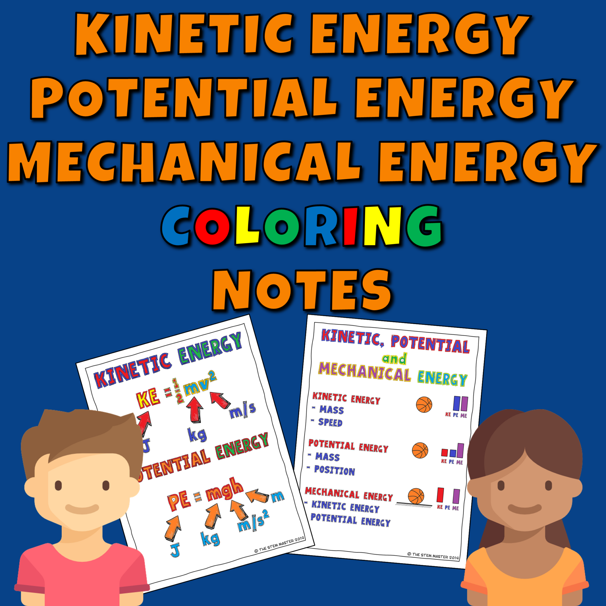 Kinetic Energy, Potential Energy and Mechanical Energy Coloring Notes ...