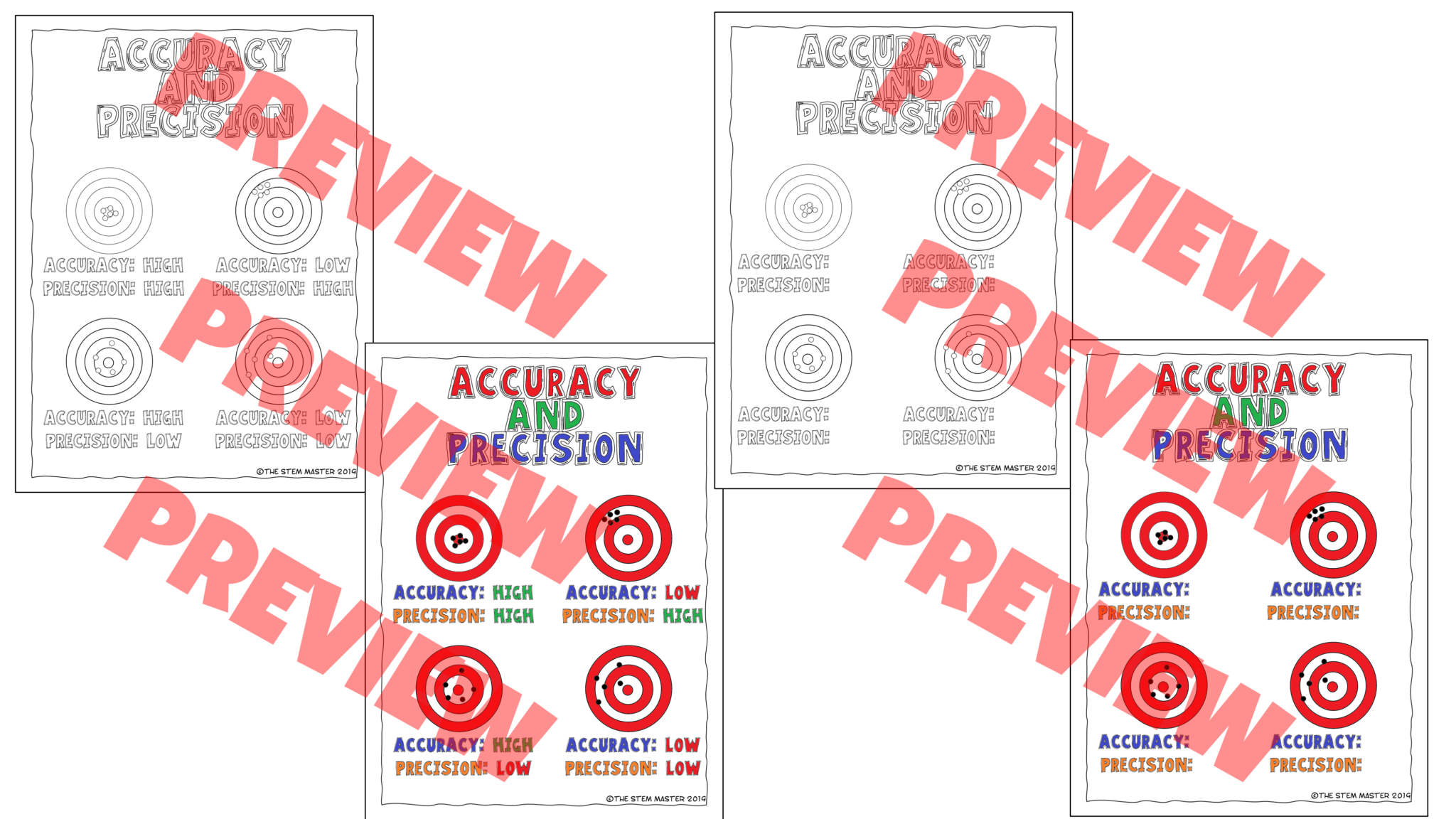 Accuracy and Precision Coloring Notes | Made By Teachers