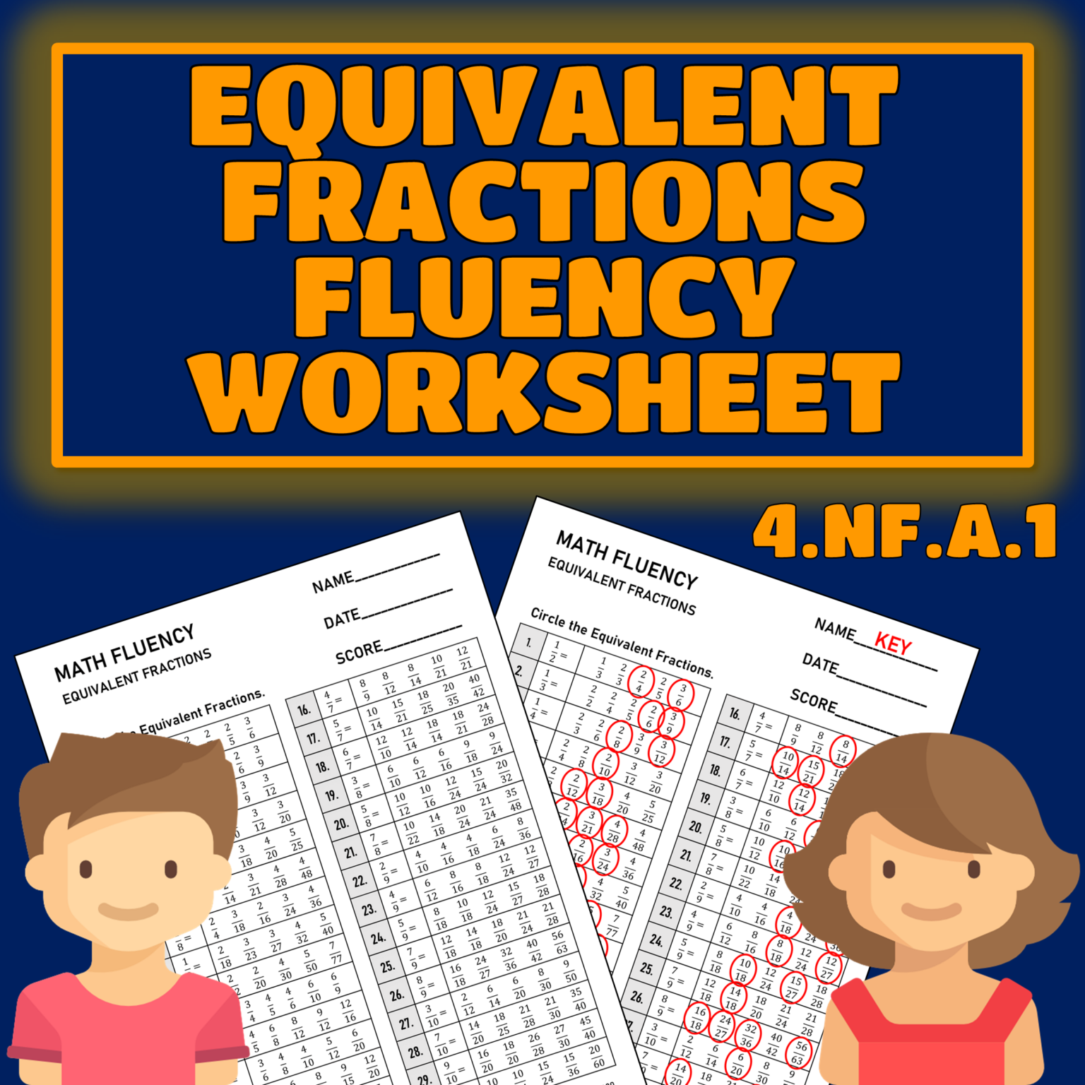 Equivalent Fractions Fluency Worksheet 4.NF.1 | Made By Teachers