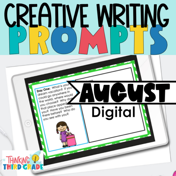 Creative Writing Prompts August | No Prep Printables | Prewriting ...