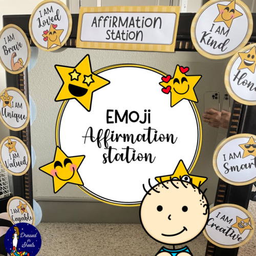 EDITABLE Star Emoji Cool Kid Affirmation Station - Made By Teachers