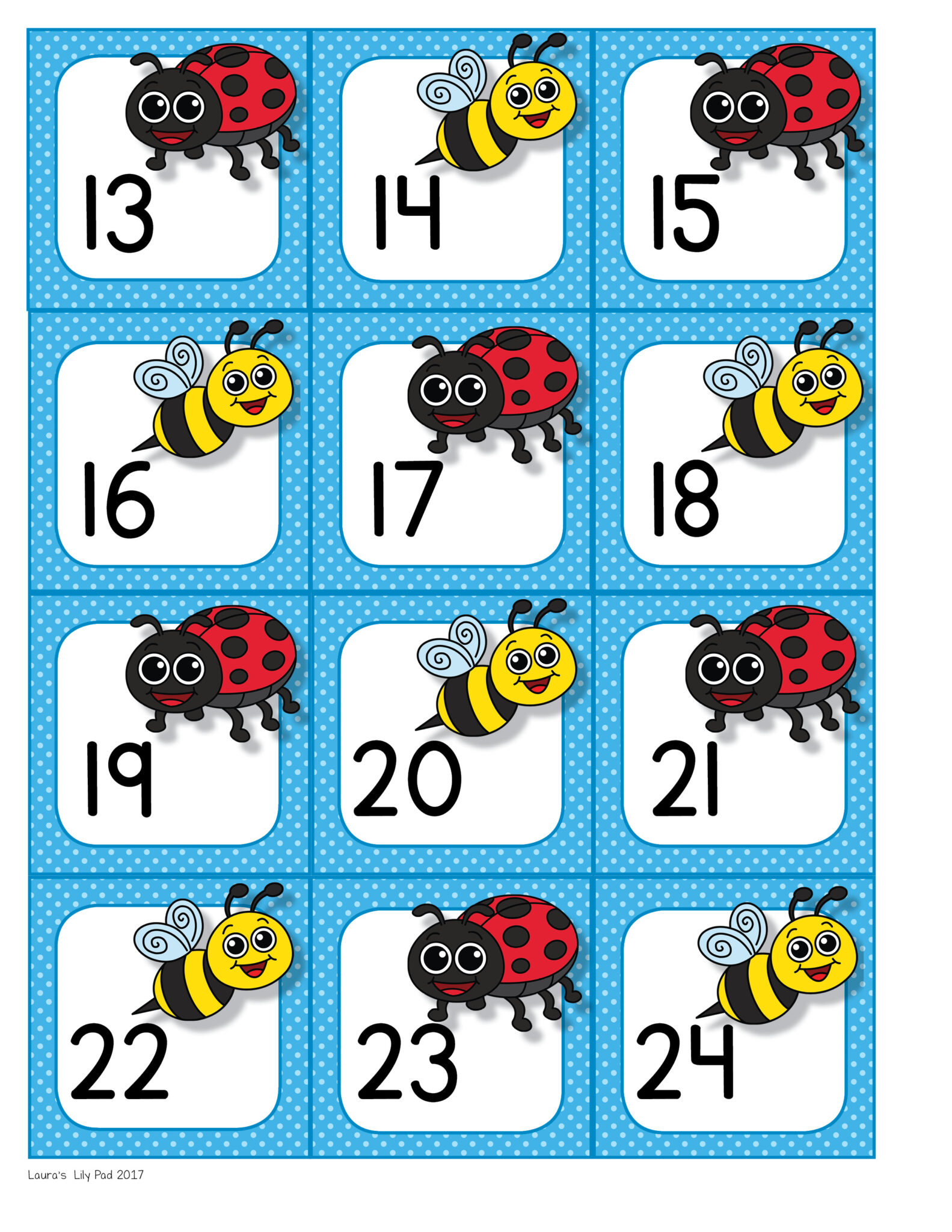 Calendar Number Cards Insects Theme | Made By Teachers