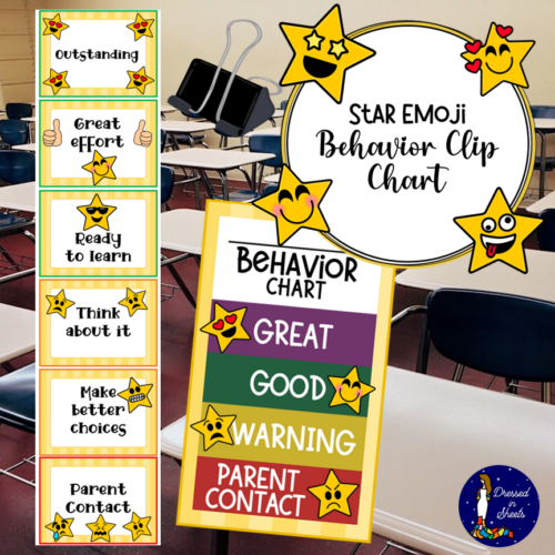 Star Emoji Behavior Clip Chart | Made By Teachers