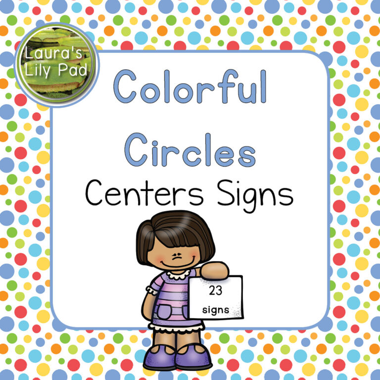 Colorful Circles Centers Signs for Preschool, PreK, and Kindergarten ...